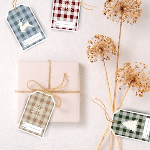Plaid Holiday Gift Tags & Gift Labels Set of 18 or 36 Christmas Gift ...