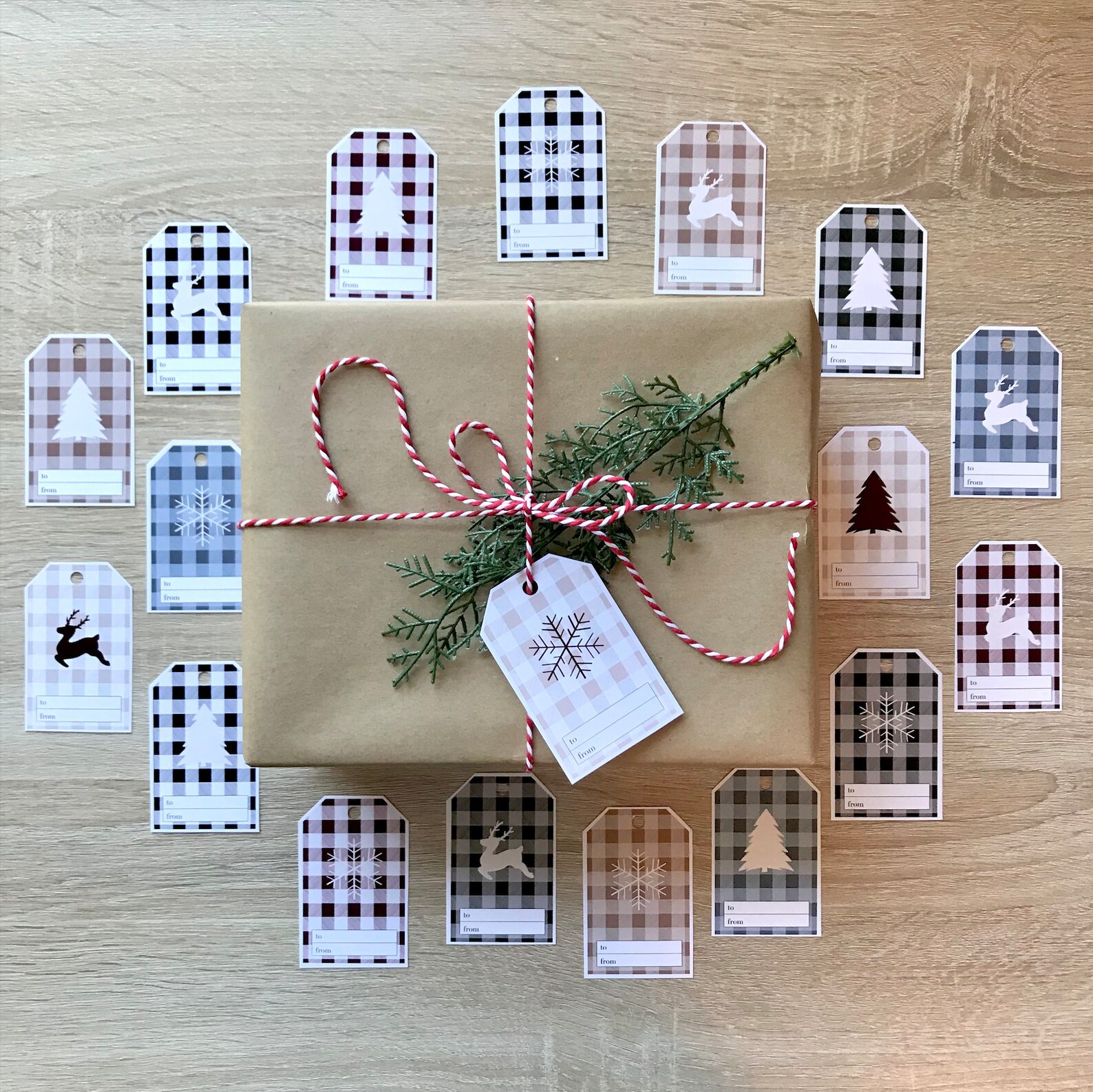 Plaid Holiday Gift Tags & Gift Labels Set of 18 or 36 - Etsy