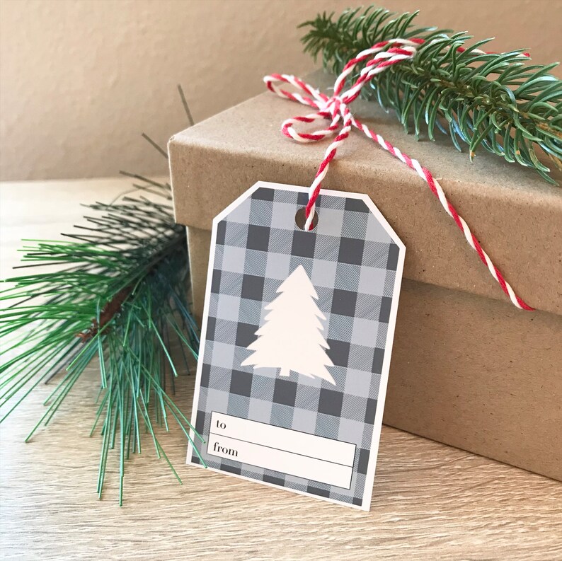 Plaid Holiday Gift Tags & Gift Labels Set of 18 or 36 - Etsy