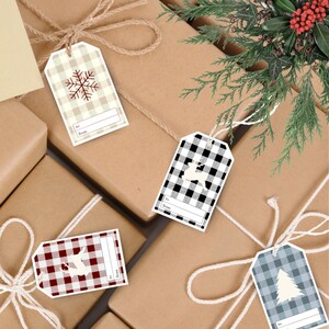 Plaid Holiday Gift Tags & Gift Labels Set of 18 or 36 Christmas Gift ...