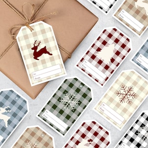 Plaid Holiday Gift Tags & Gift Labels Set of 18 or 36 Christmas Gift ...