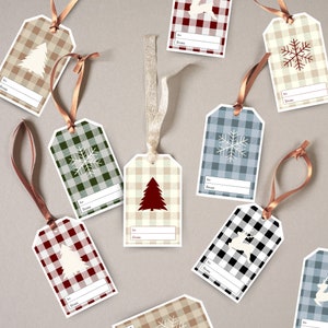 Plaid Holiday Gift Tags & Gift Labels Set of 18 or 36 Christmas Gift ...