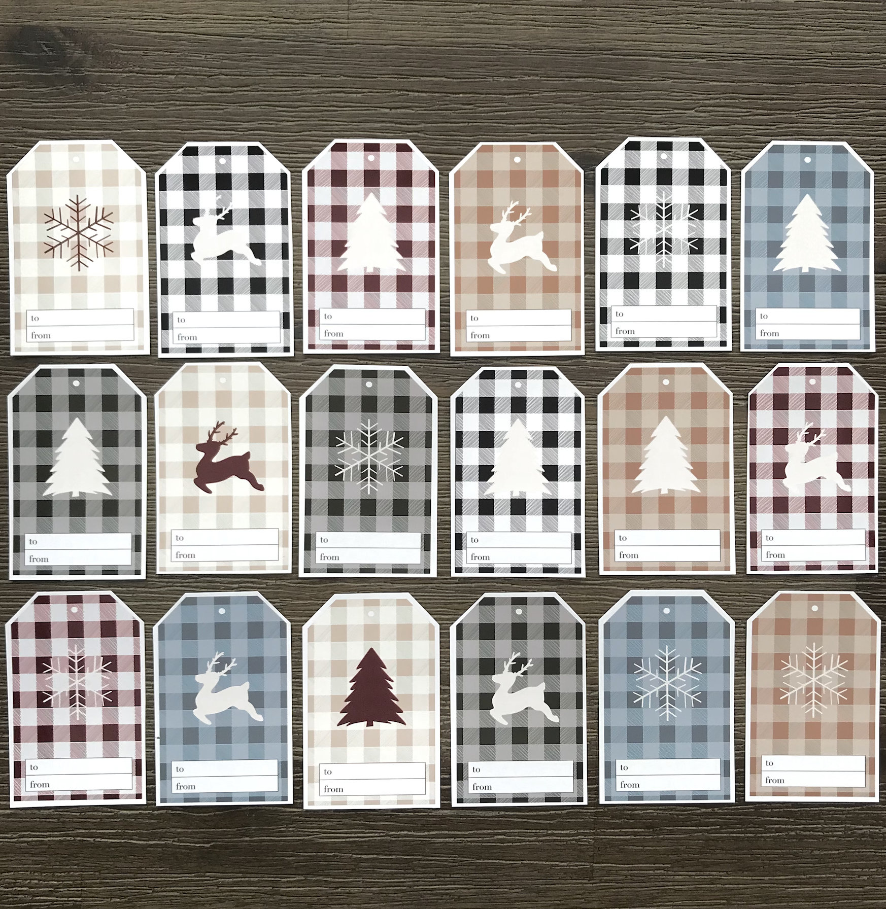 Plaid Holiday Gift Tags & Gift Labels Set of 18 or 36 | Etsy