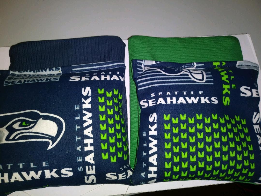 Seattle Seahawks Themed Cornhole Bags, Set of 8 - Etsy