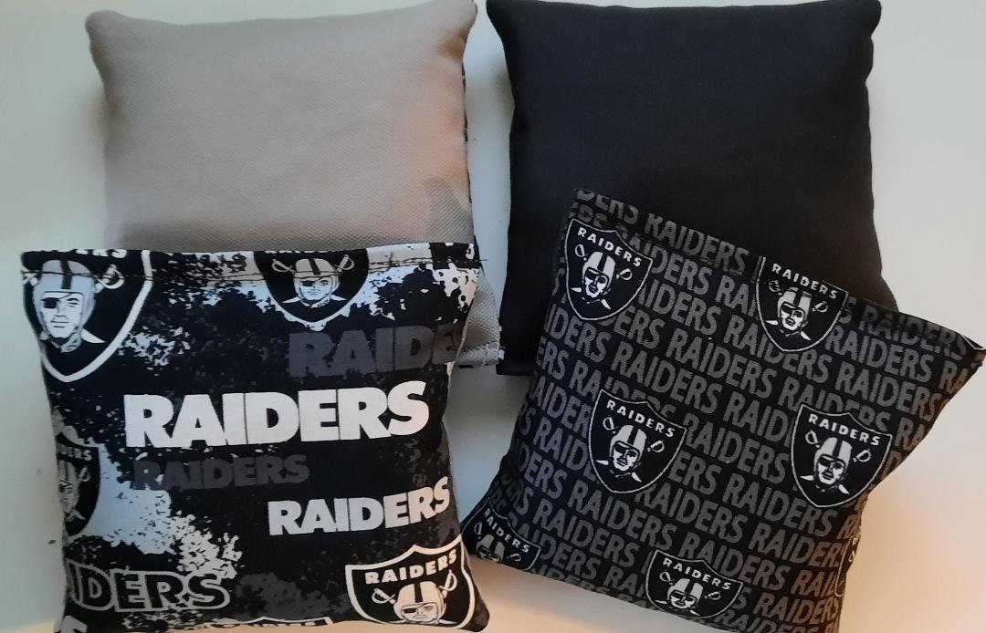 Las Vegas Raiders Cornhole Bags, Set of 8 - Etsy