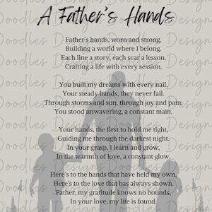 Father's Hands Poem, Inspirational Dad Gift (printable Wall Art) - Etsy
