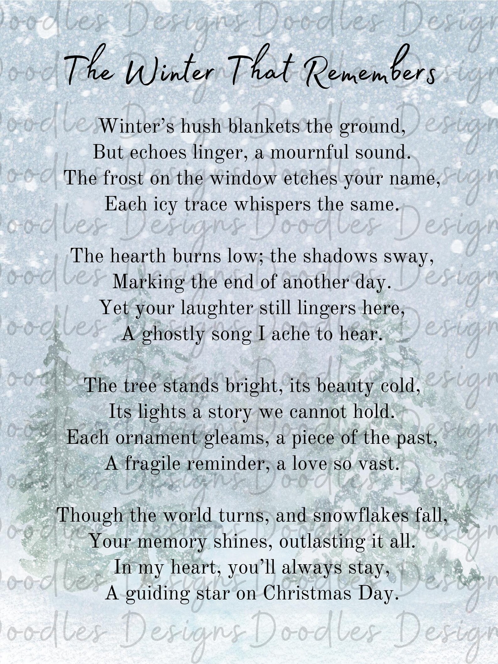 The Winter That Remembers Poem | Poem for Loss | Christmas Gift for ...