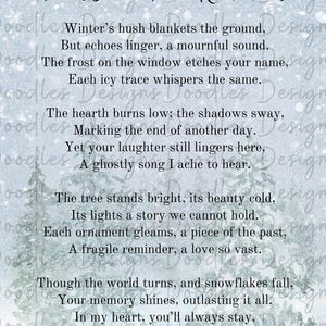 The Winter That Remembers Poem | Poem for Loss | Christmas Gift for ...