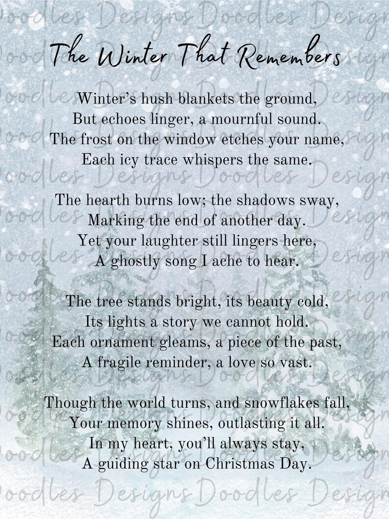 The Winter That Remembers Poem | Poem for Loss | Christmas Gift for ...
