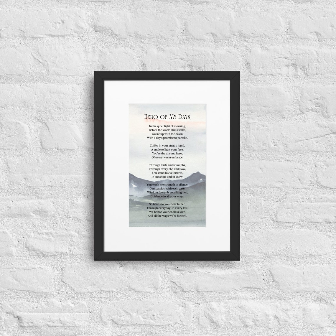 Hero of My Days Poem, Poem Gift for Dad, Father's Day, Inspirational ...