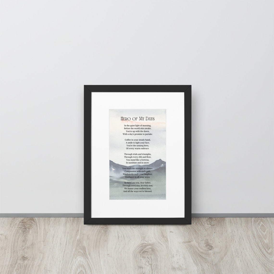 Hero of My Days Poem, Poem Gift for Dad, Father's Day, Inspirational ...