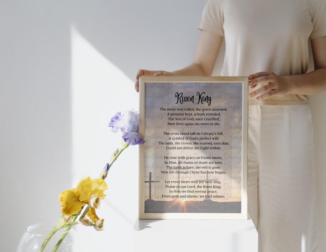 Christian Easter Poem Printable | Risen King | Resurrection Sunday ...