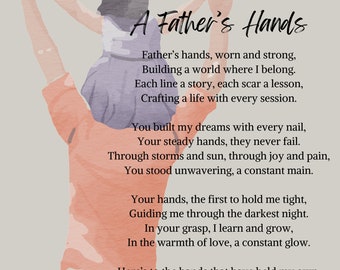 A Father's Hands Poem, Poem Gift for Dad, Fathers Day, Inspirational ...