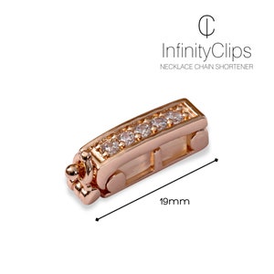 Infinity Clips- Necklace Shortener, Large Rose Gold W/ Security Clasp ...