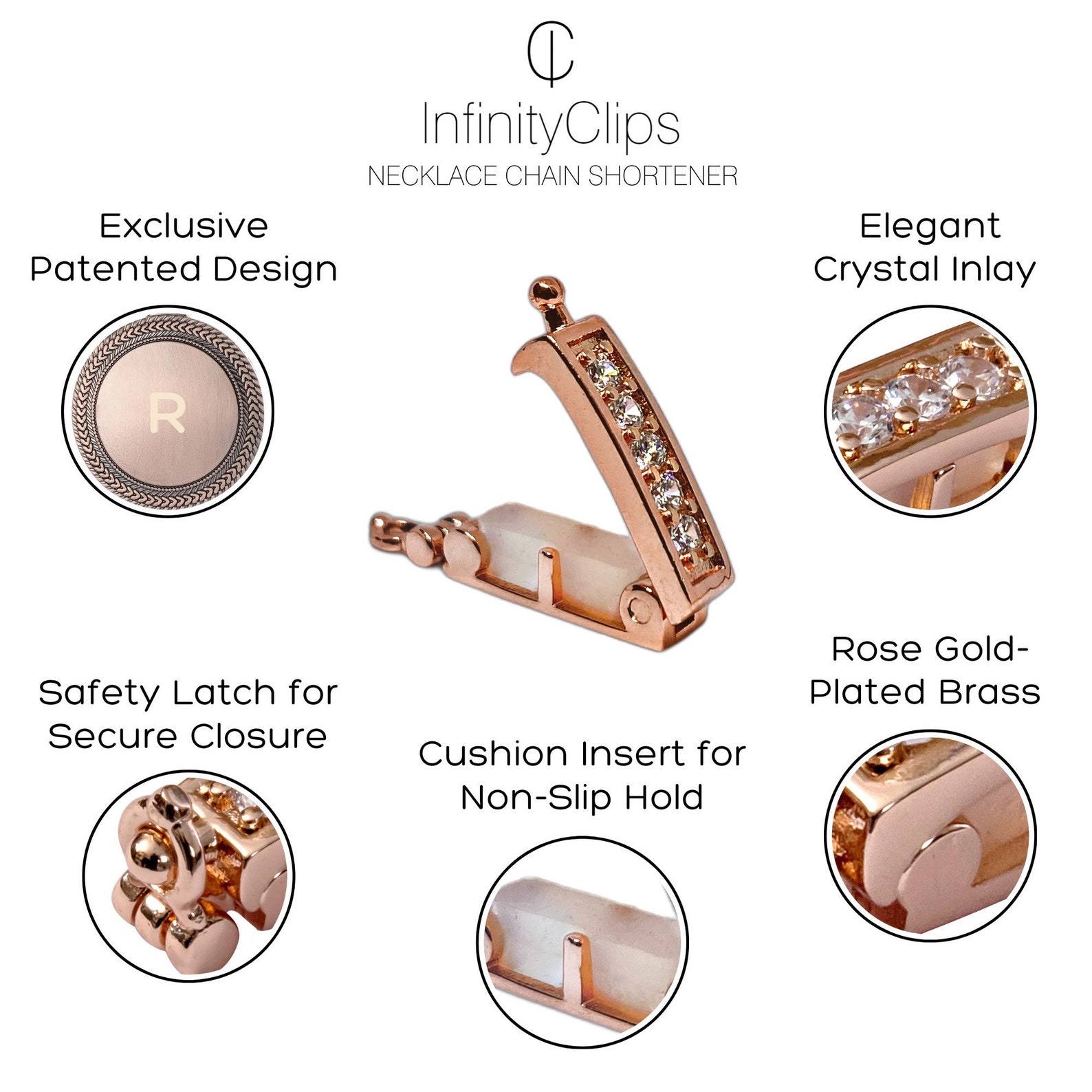 Infinity Clips Necklace Shortener, Chain Shortener, Clasp for Necklace ...