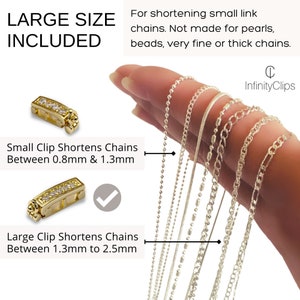 Infinity Clips- Necklace Shortener, Large Gold W/ Security Clasp, Chain ...