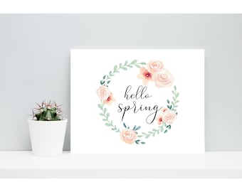Hello Spring Printable Sign-printable 8x10 Decor - Etsy