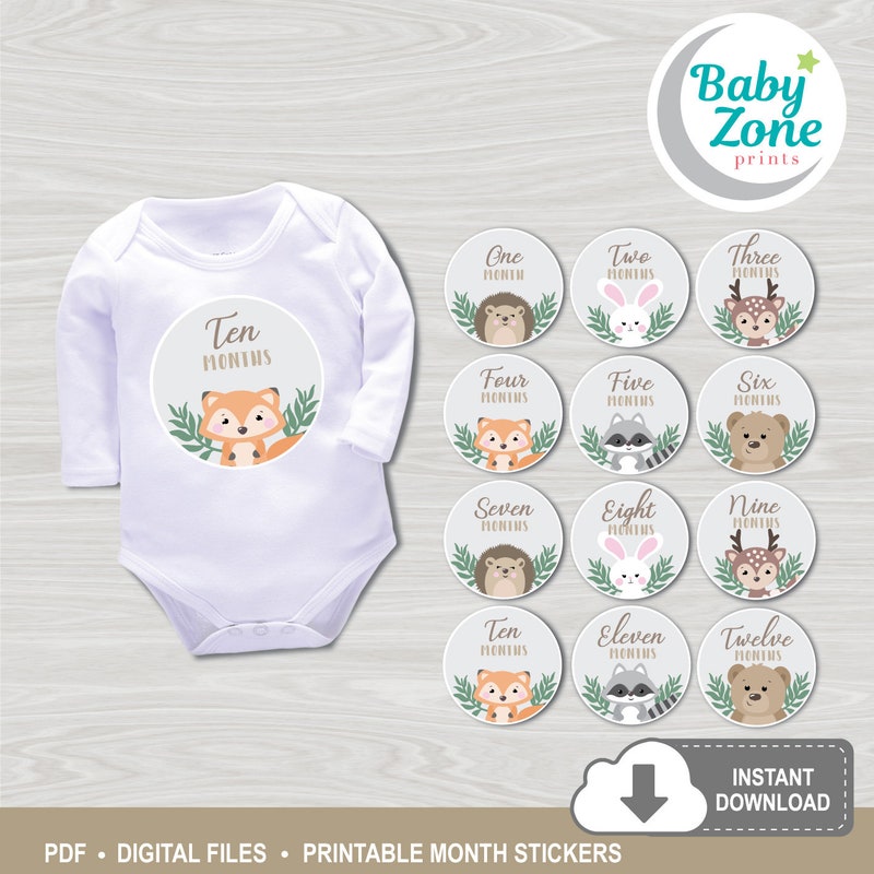 Baby Boy Month Stickers - Etsy