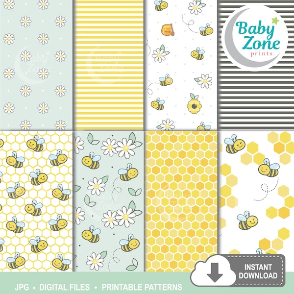 Bee Digital Paper - Etsy