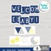 Twinkle Twinkle Little Star, Welcome Baby! Blue Printable Banner, Baby ...