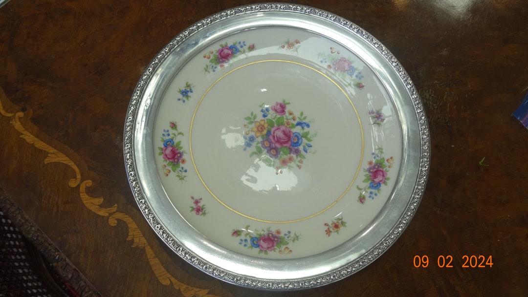Lenox Cake Plate With Wallace Sterling Silver Rim 3982 - Etsy