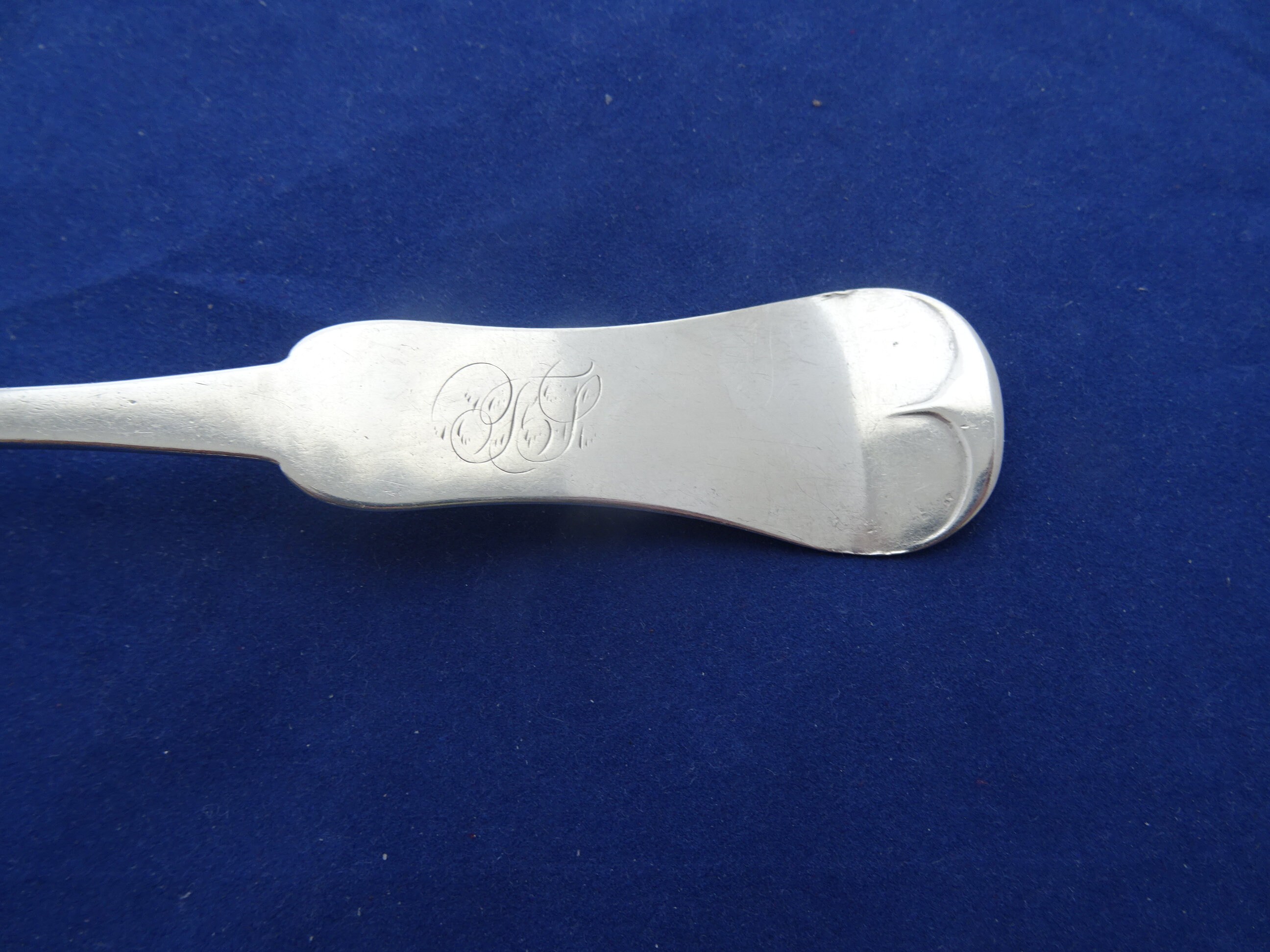 Coin Silver Serving Spoon Mono - Etsy