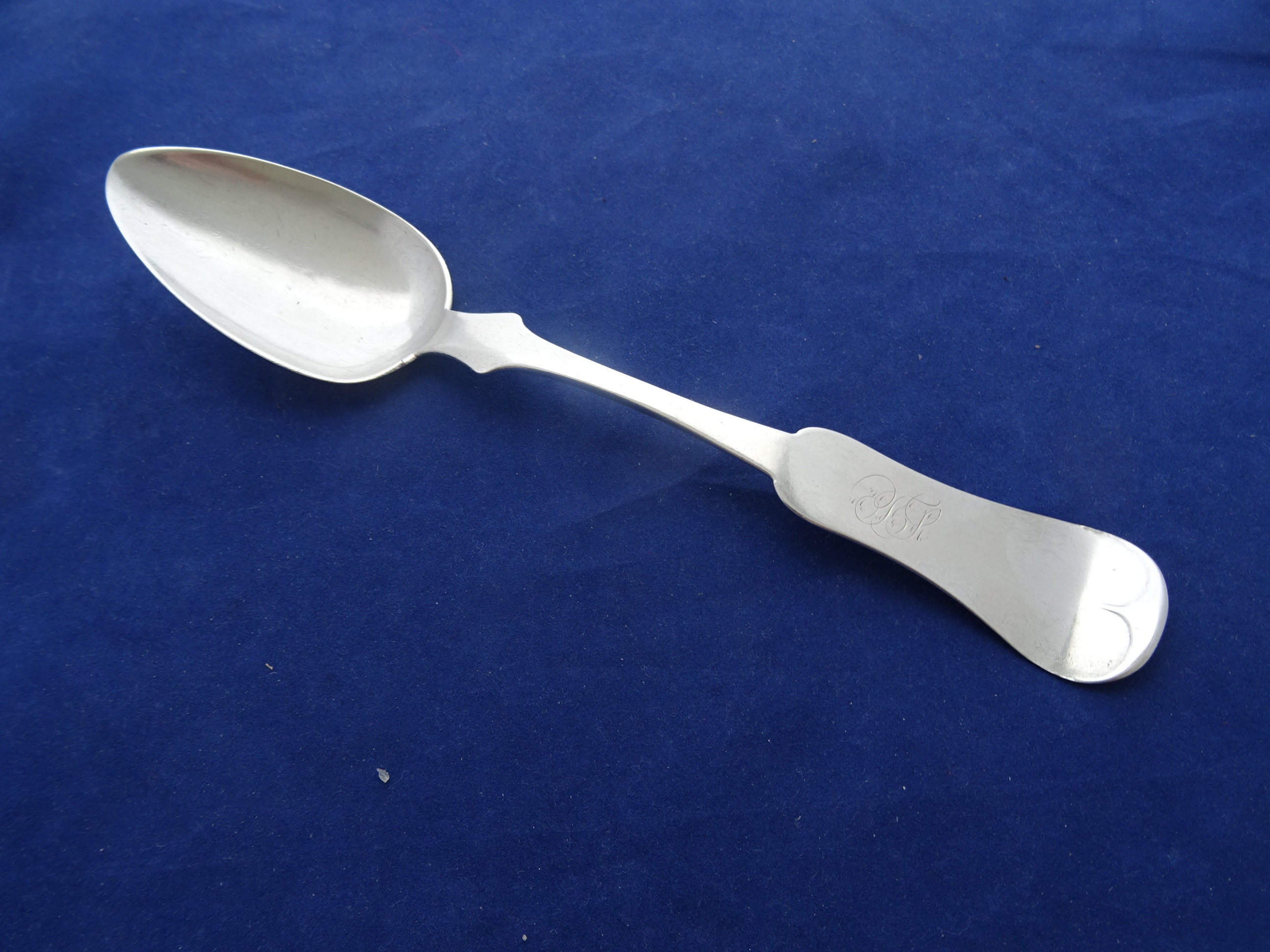 Coin Silver Serving Spoon Mono - Etsy