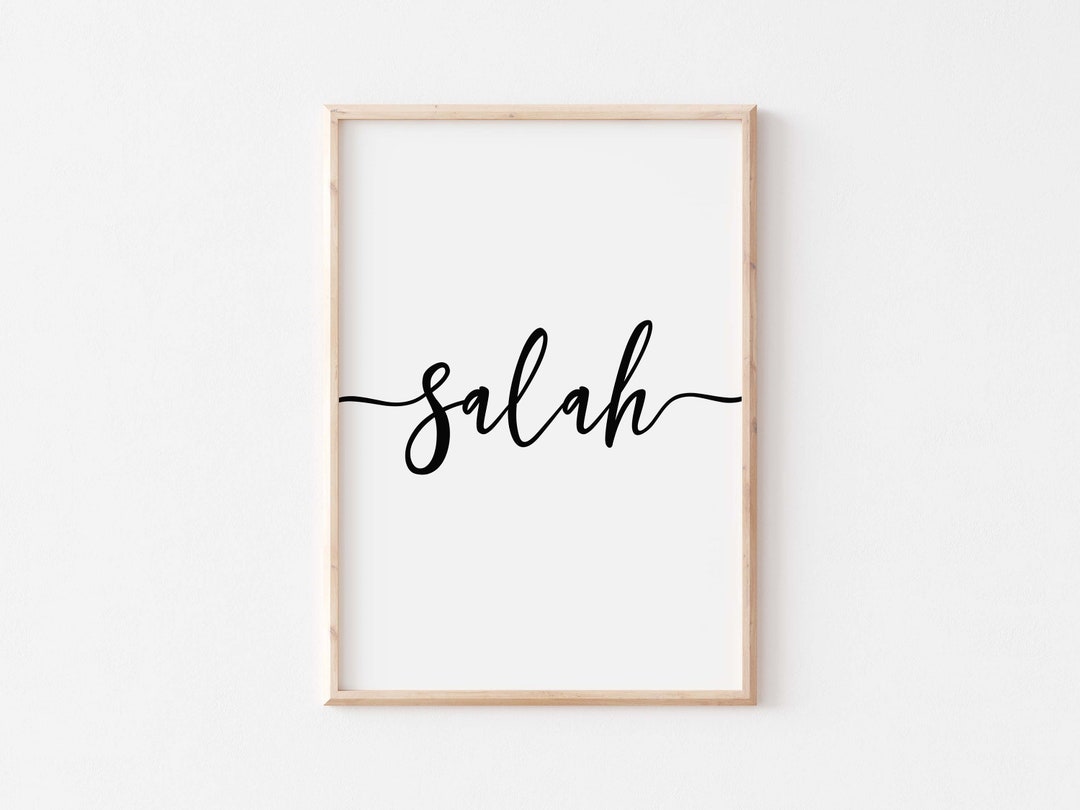 Salah Modern Typography. Muslim Home Decor Printable. Prayer - Etsy