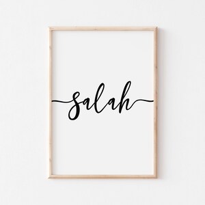Salah Modern Typography. Muslim Home Decor Printable. Prayer - Etsy