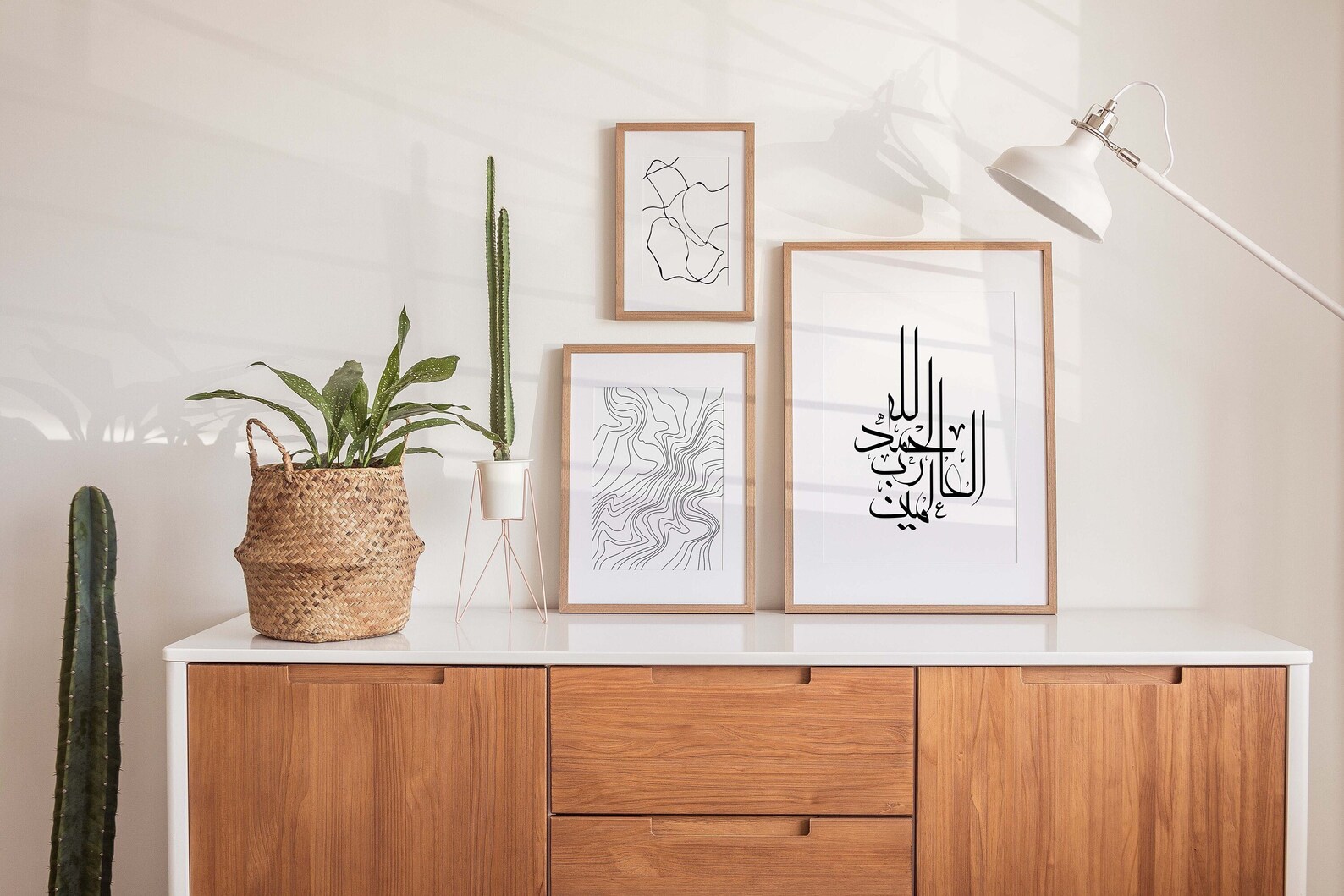 Alhamdulillah Islamic calligraphy wall art set of 3/Modern | Etsy
