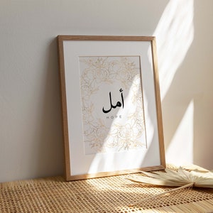 Hope in Arabic Calligraphy/arabic Wall Art/arabic Gold Quote/islamic ...