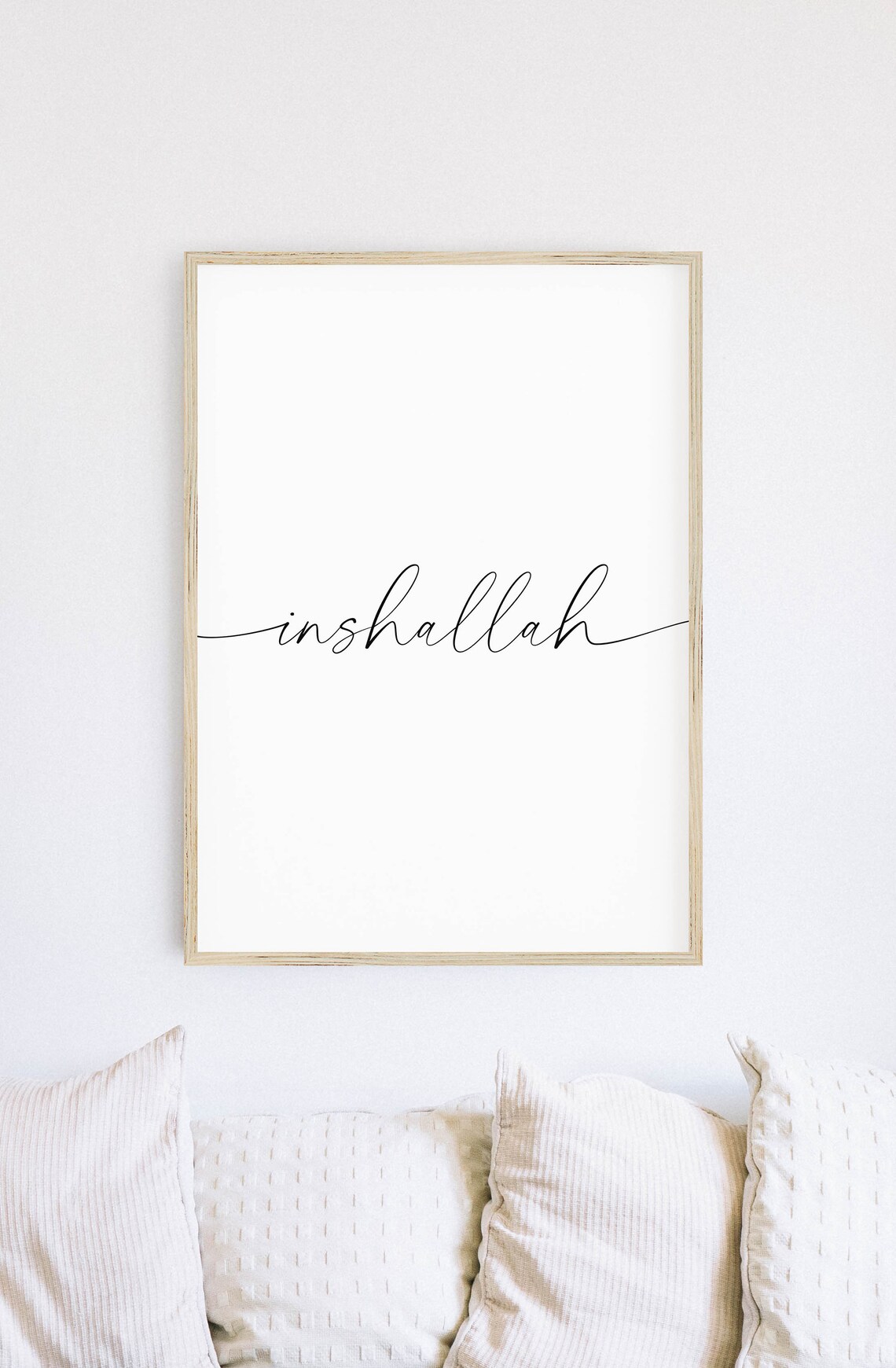 Inshallah Islamic art Minimal printable. Muslim home decor | Etsy