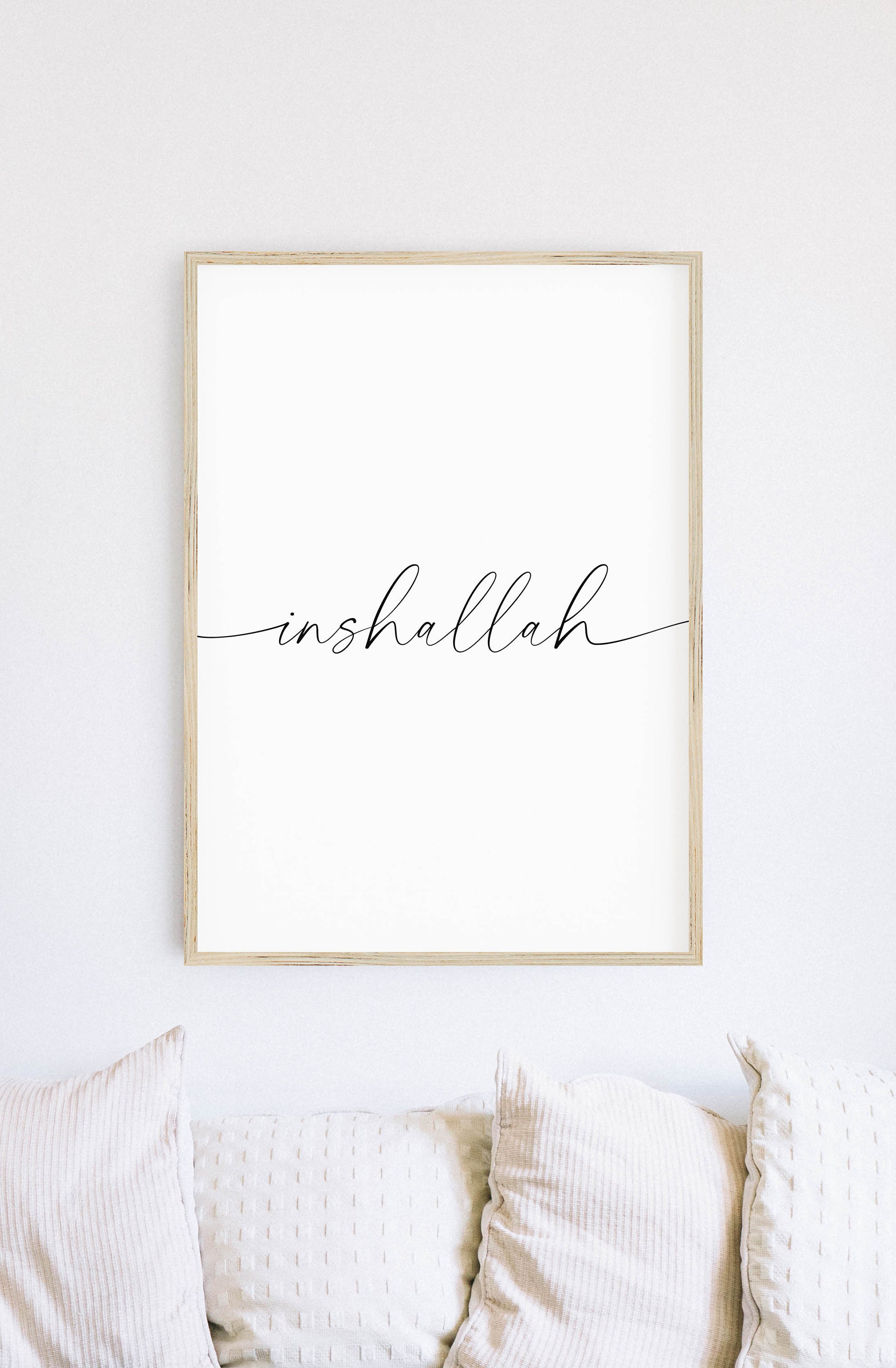 Inshallah Islamic Art Minimal Printable. Muslim Home Decor - Etsy