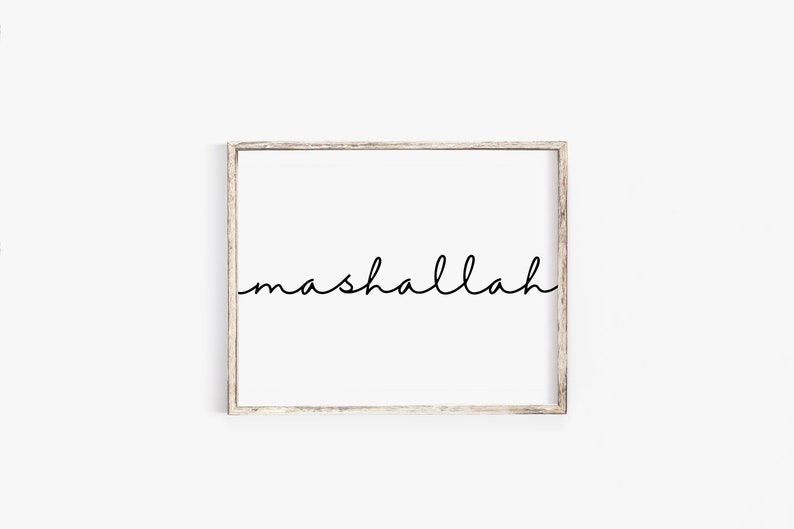 Masha'allah Islamic Calligraphy Wall Art for Muslim Home - Etsy