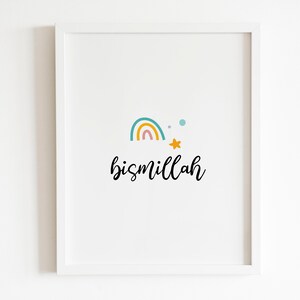 Bismillah Islamic Wall Art Print/muslim Nursery Kids Printable Art ...