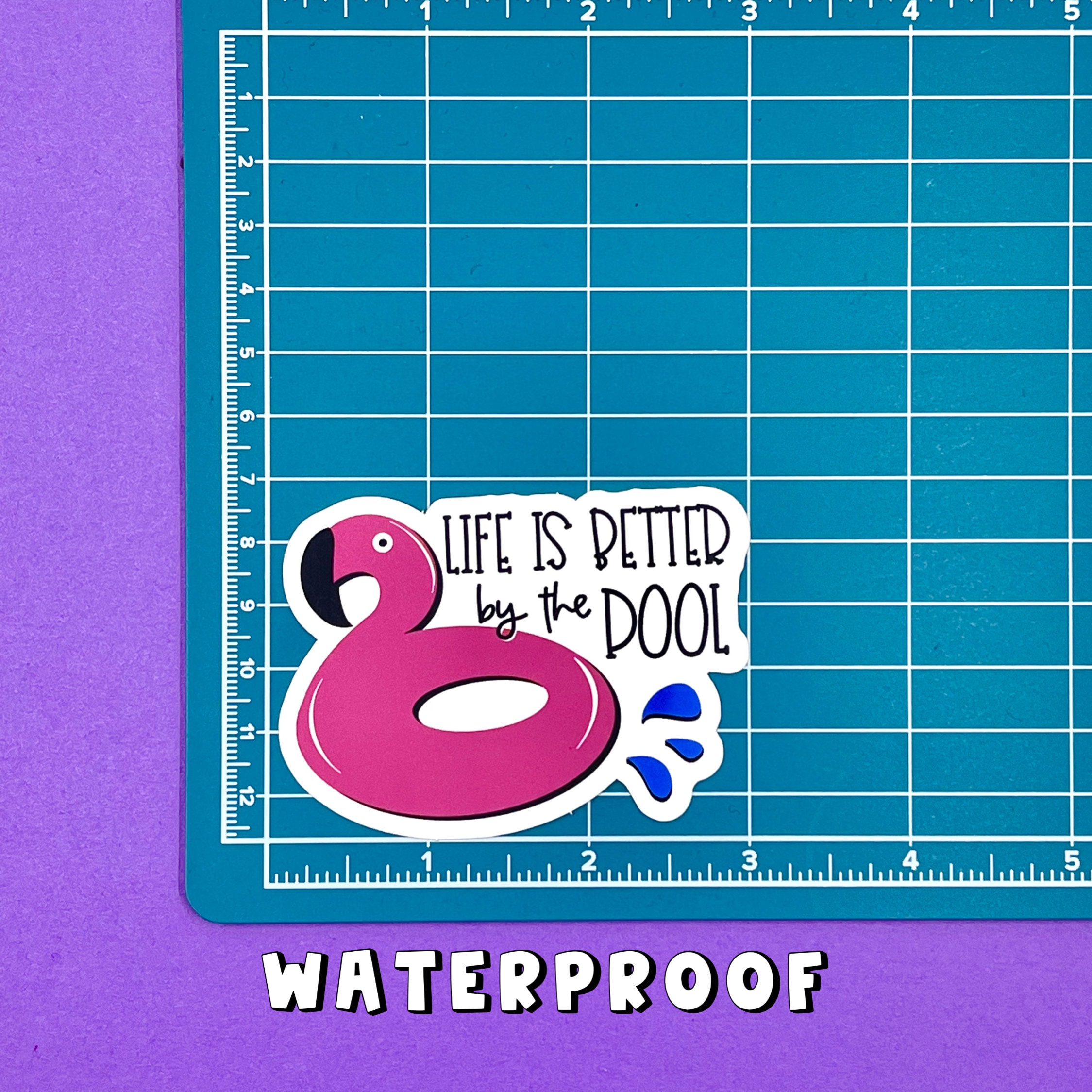 Life is Better by the Pool Sticker Pink Flamingo Floaty - Etsy
