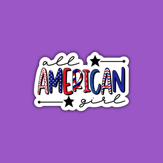 All American Girl Sticker USA United States of America - Etsy