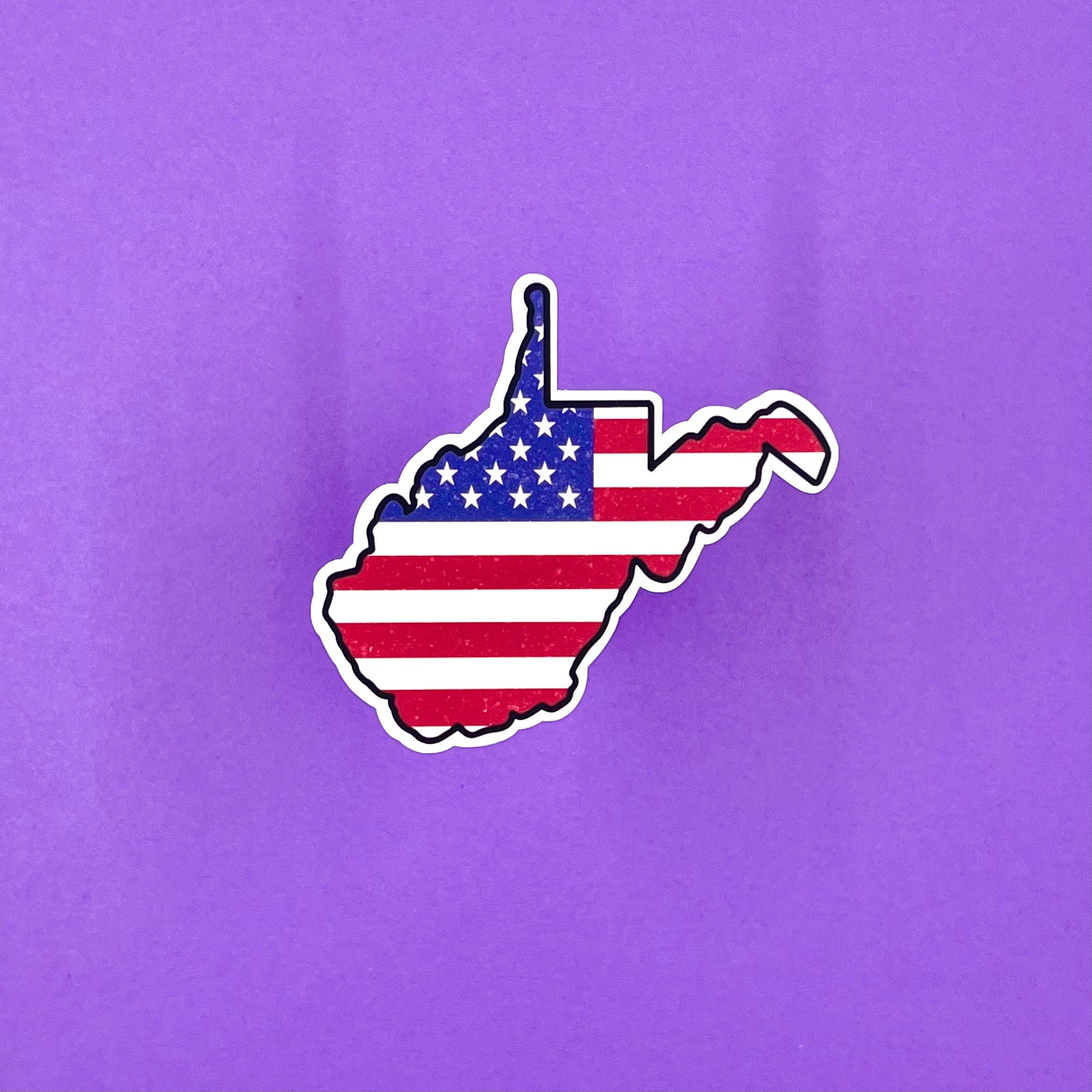 USA Flag West Virginia Sticker West Virginia State Outline - Etsy