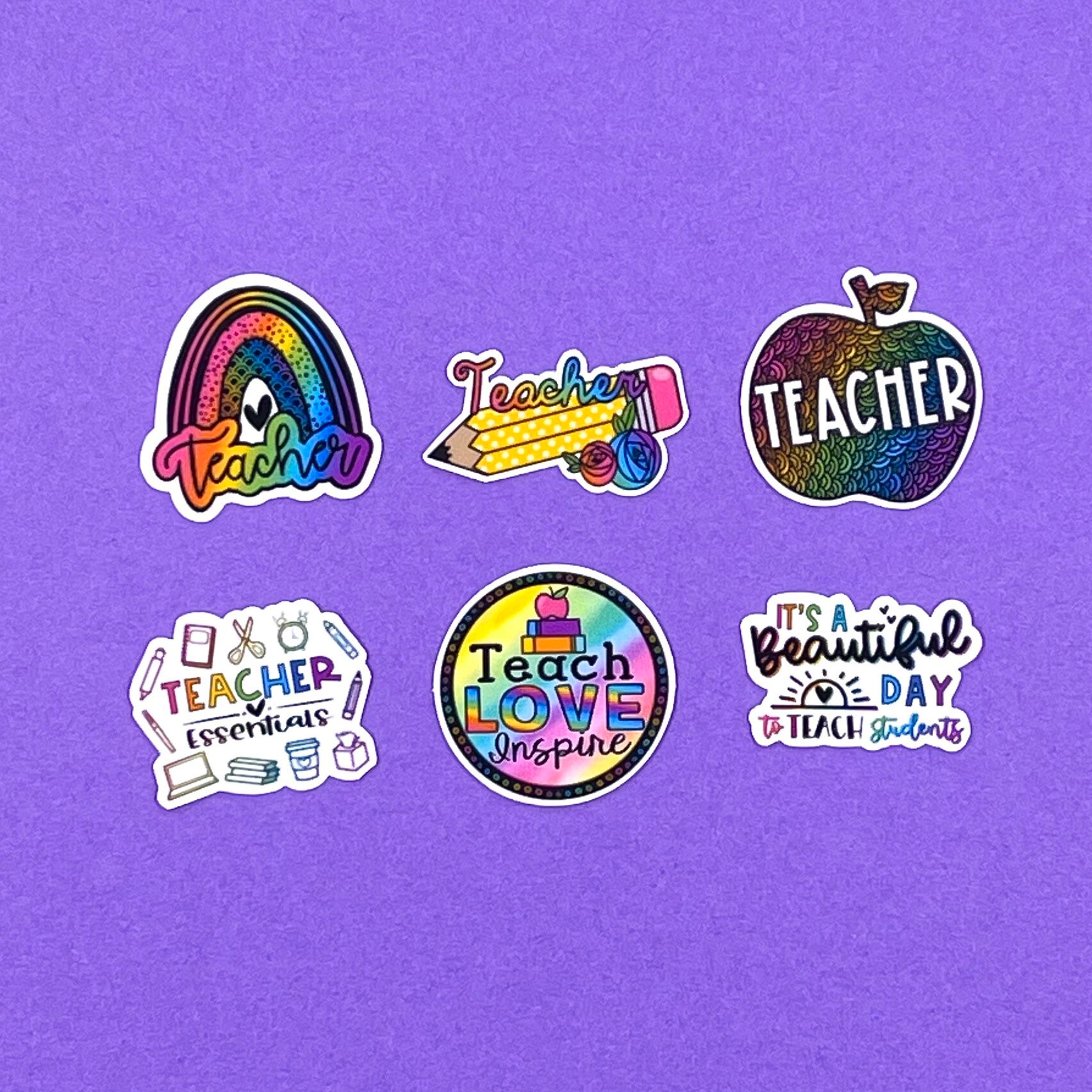 MINI Teacher Sticker Pack | 1" Stickers | Colorful | Small Decal ...