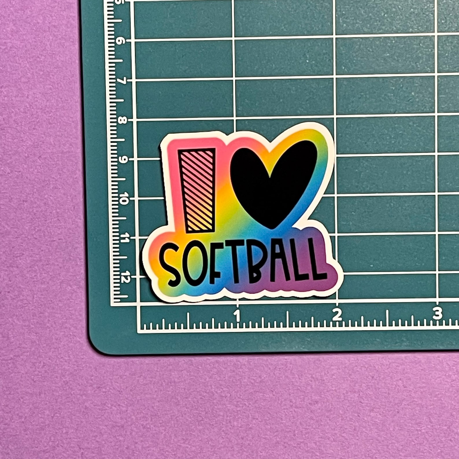 I Love Softball Sticker Pack Softball Player Bats And Ball Etsy