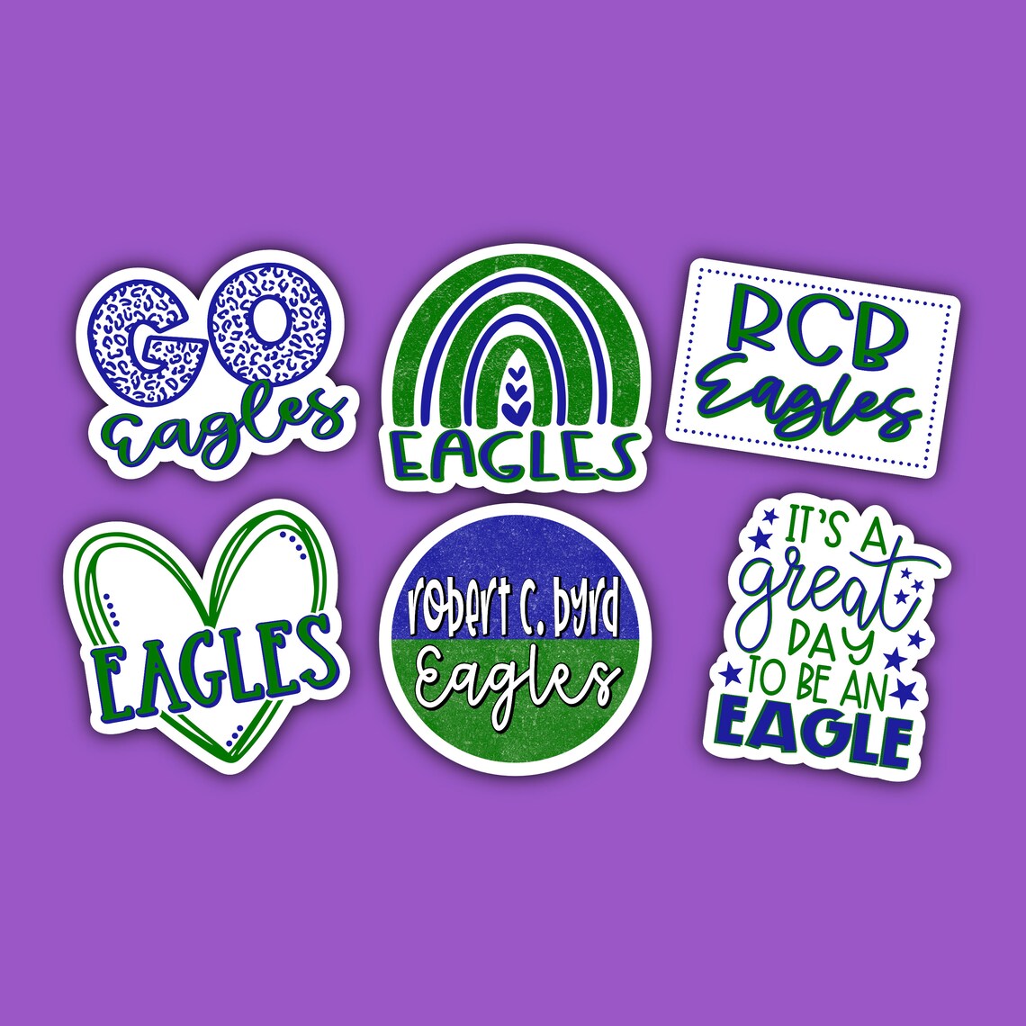 CUSTOM School Spirit Sticker Pack 2 6 Stickers Your - Etsy