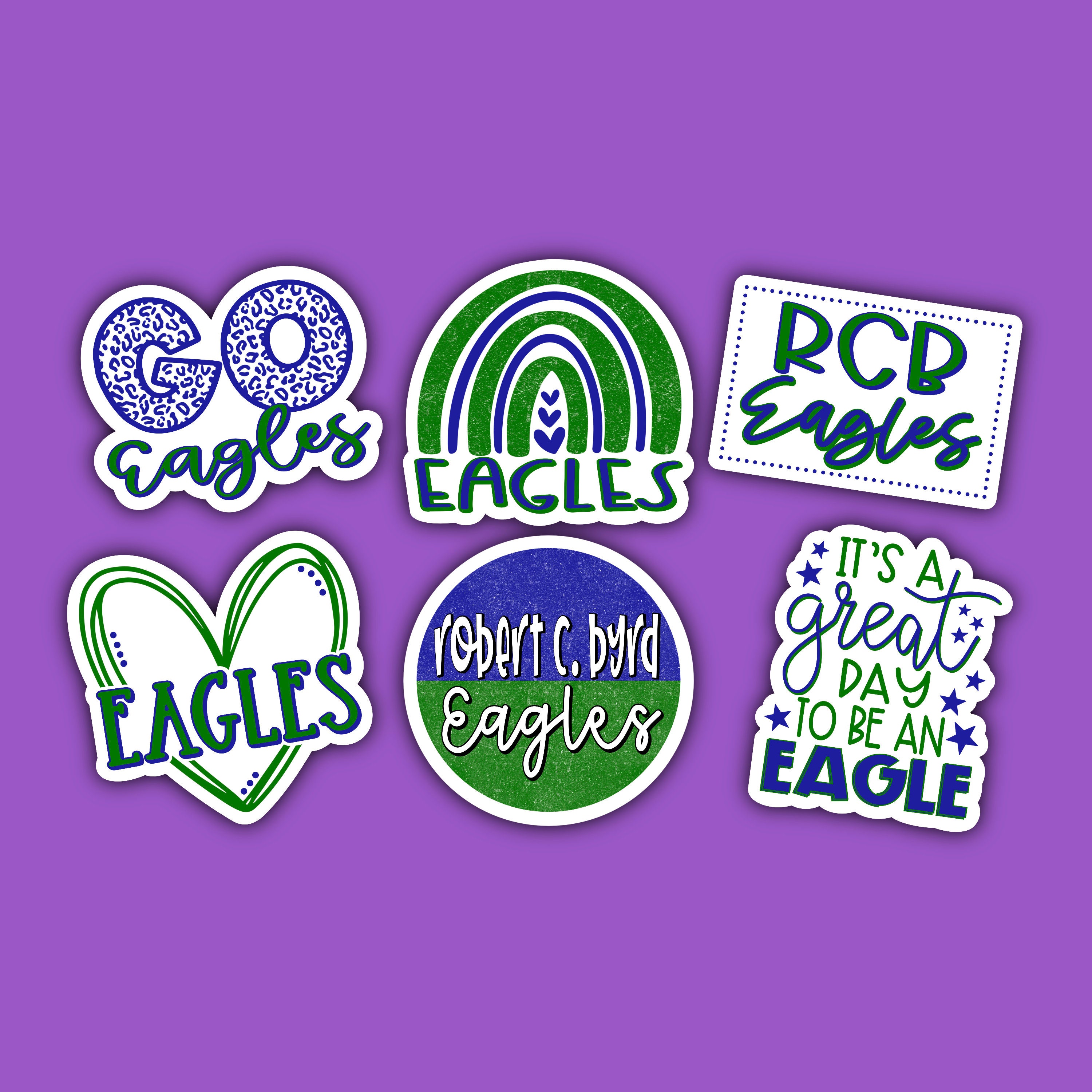 CUSTOM School Spirit Sticker Pack 2 6 Stickers Your - Etsy