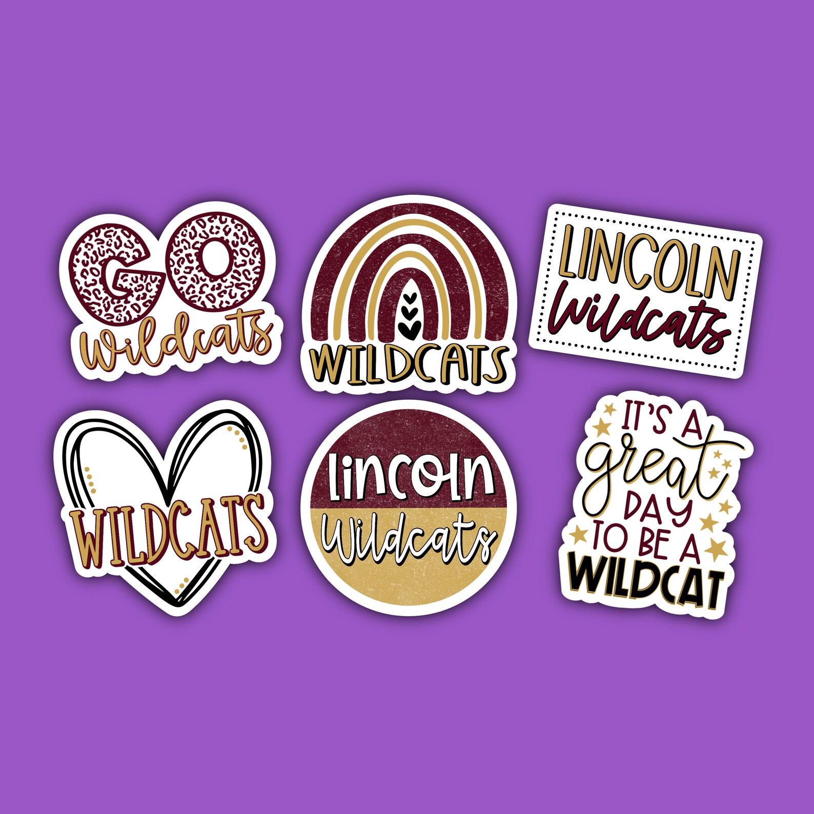 CUSTOM School Spirit Sticker Pack #2 | 6 Stickers | Your School, Your ...