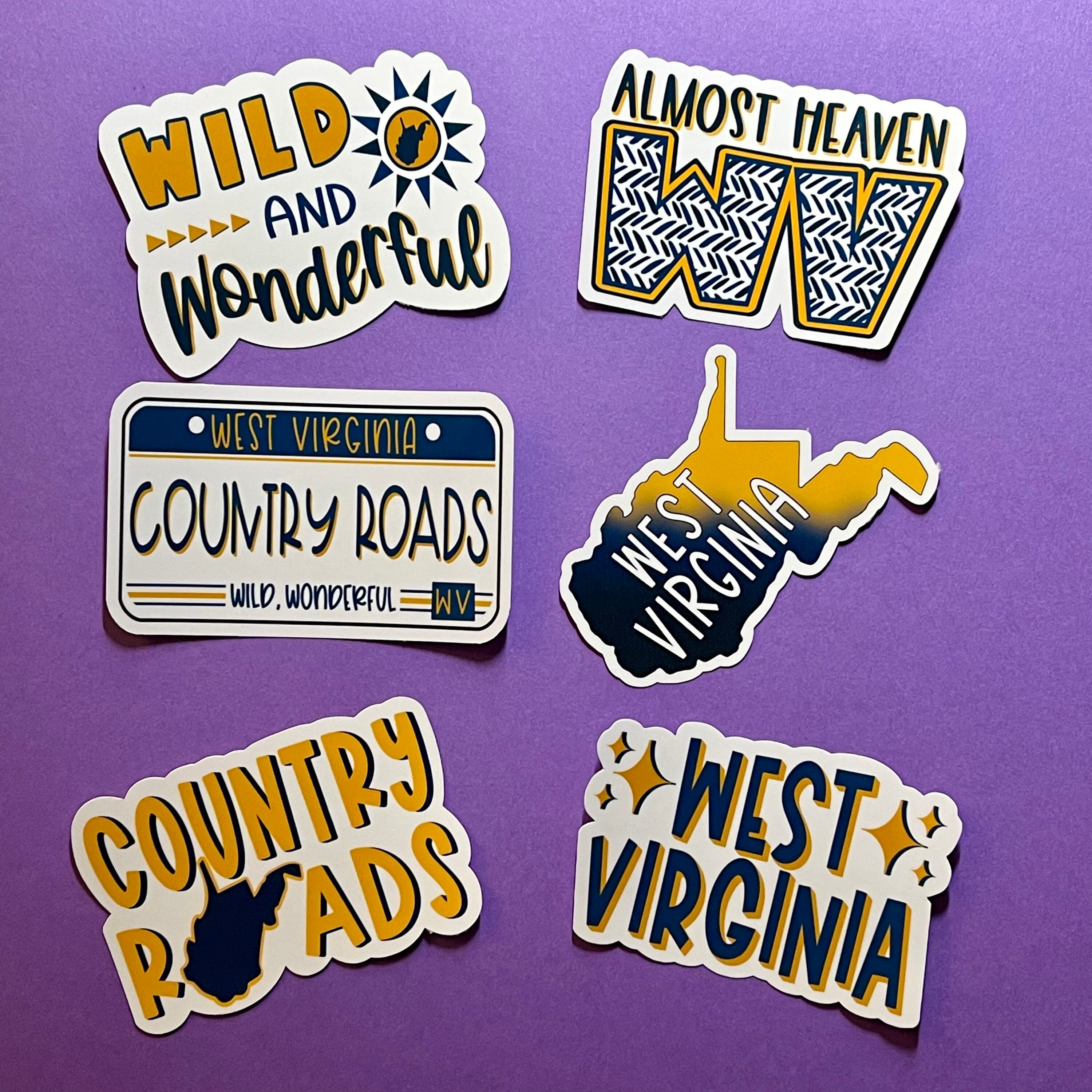 West Virginia Sticker Pack of 6 WV Almost Heaven Country | Etsy