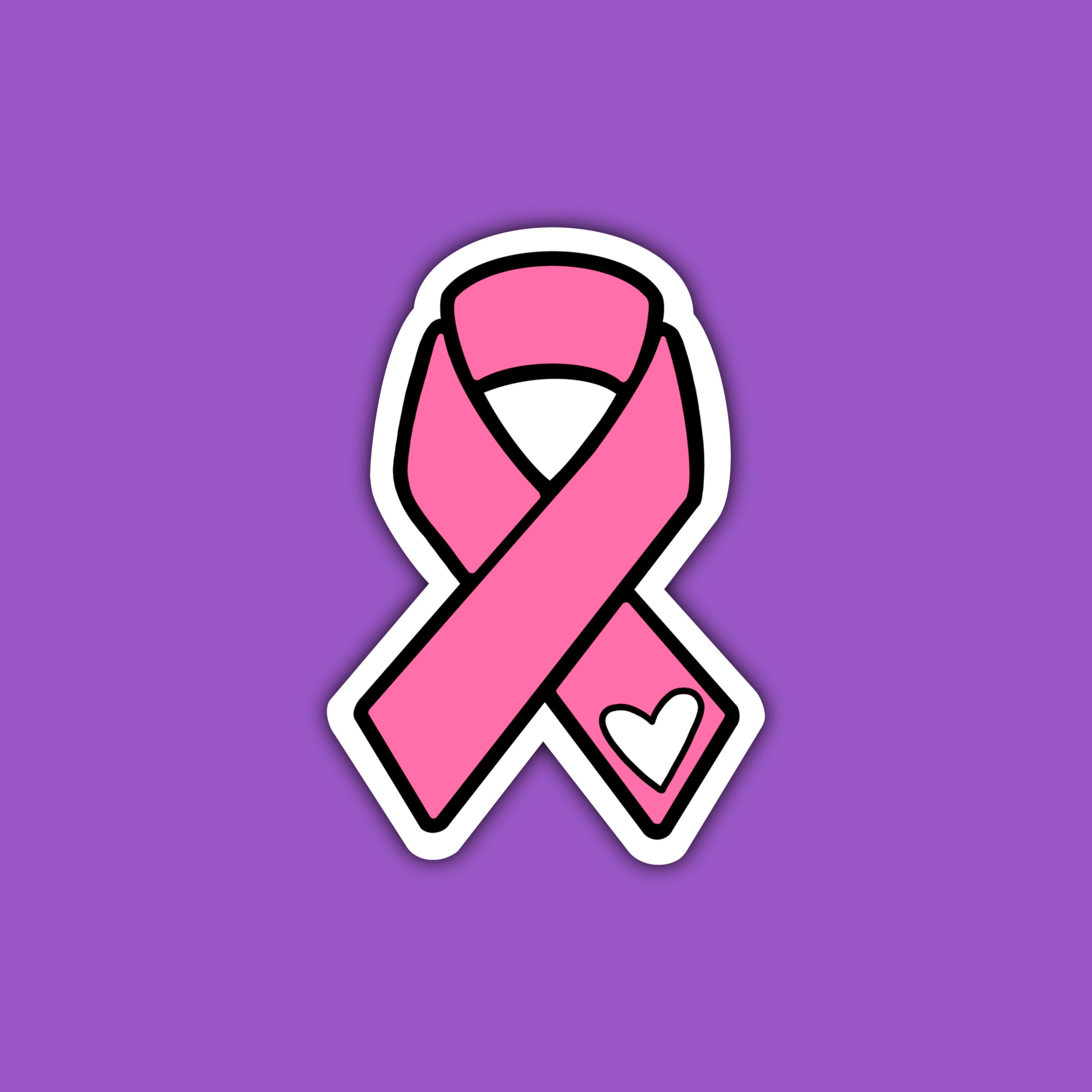 Awareness Ribbon Sticker with Heart Choose Your Color | Etsy