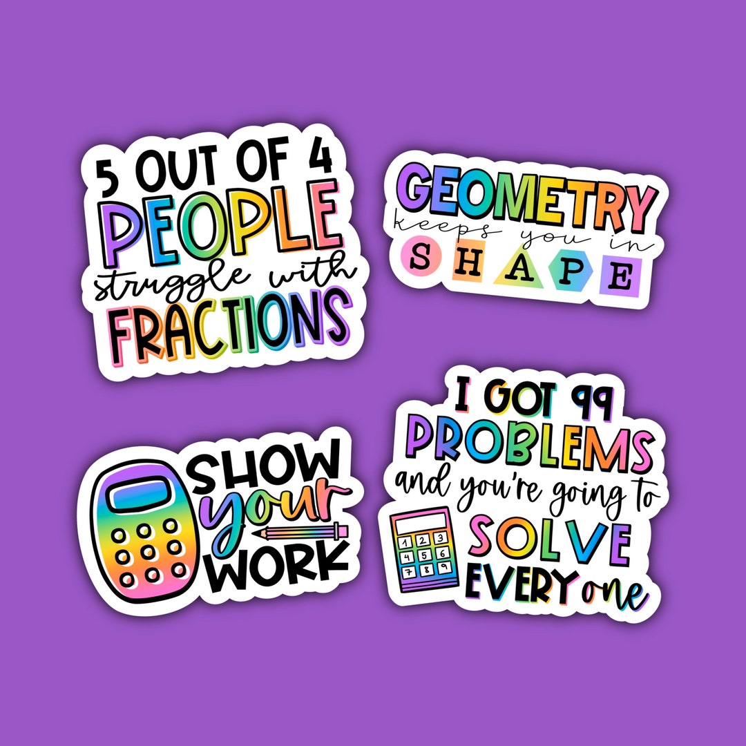 Math Teacher Sticker Pack #2 | Show Your Work | Geometry Shapes | Math ...