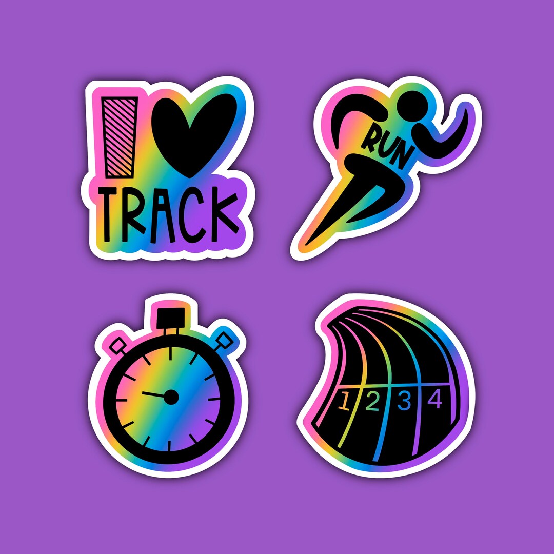 I Love Track Sticker Pack | Runner | Track | Stop Watch | Colorful ...