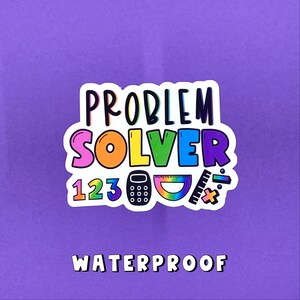 Problem Solver | Math Teacher | Sticker | Colorful | Decal Sticker | Waterproof Sticker - Etsy
