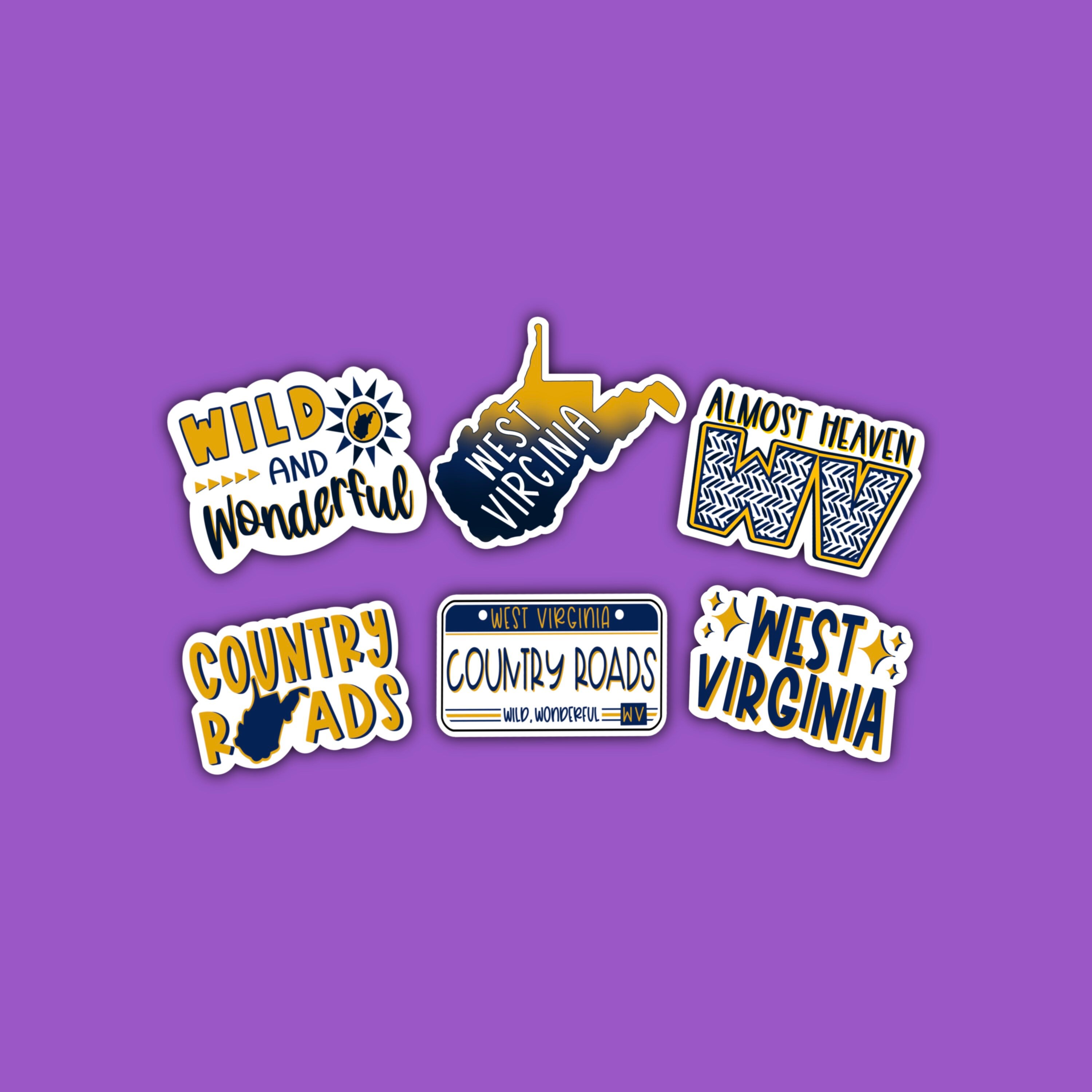 MINI West Virginia Sticker Pack 2 1 Stickers WV - Etsy