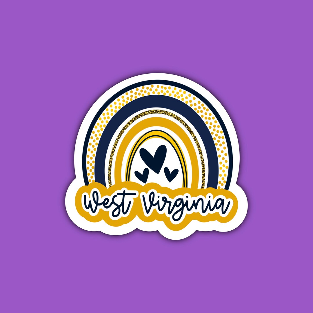 WV Rainbow Sticker West Virginia Mountaineers Blue and Gold Almost ...